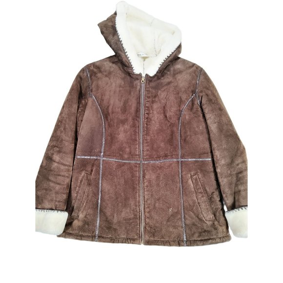 Fabio | Jackets & Coats | Womens Fabio Genuine Leather Suede Hooded ...